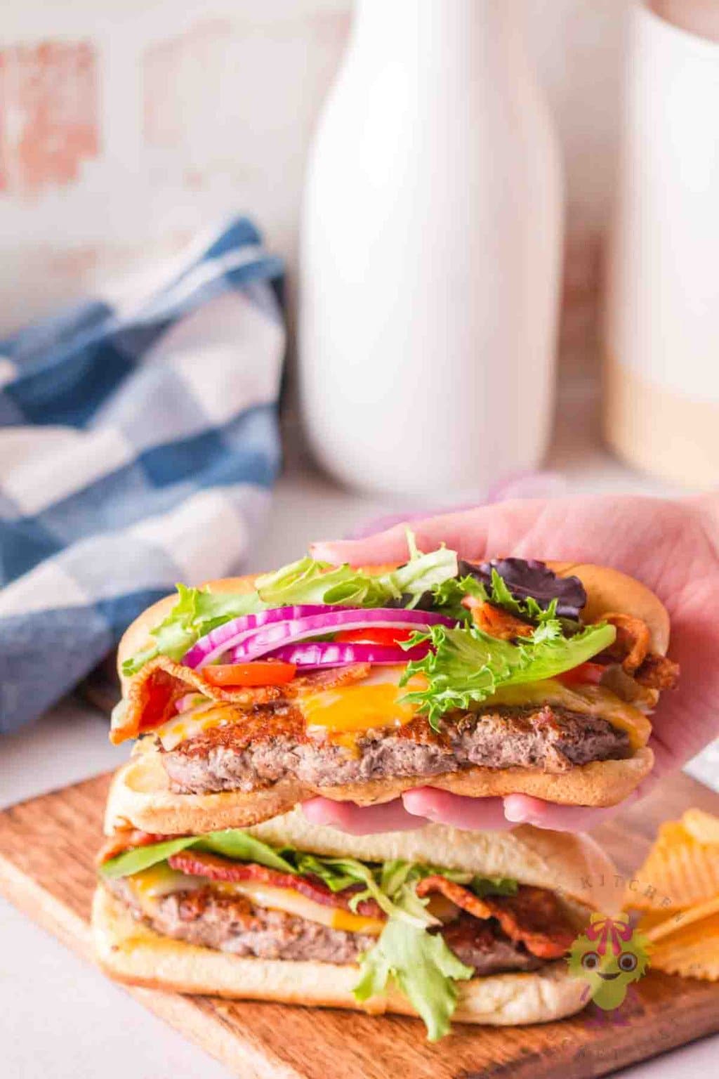 Burger dog on the griddle - The Kitchen Bucket List