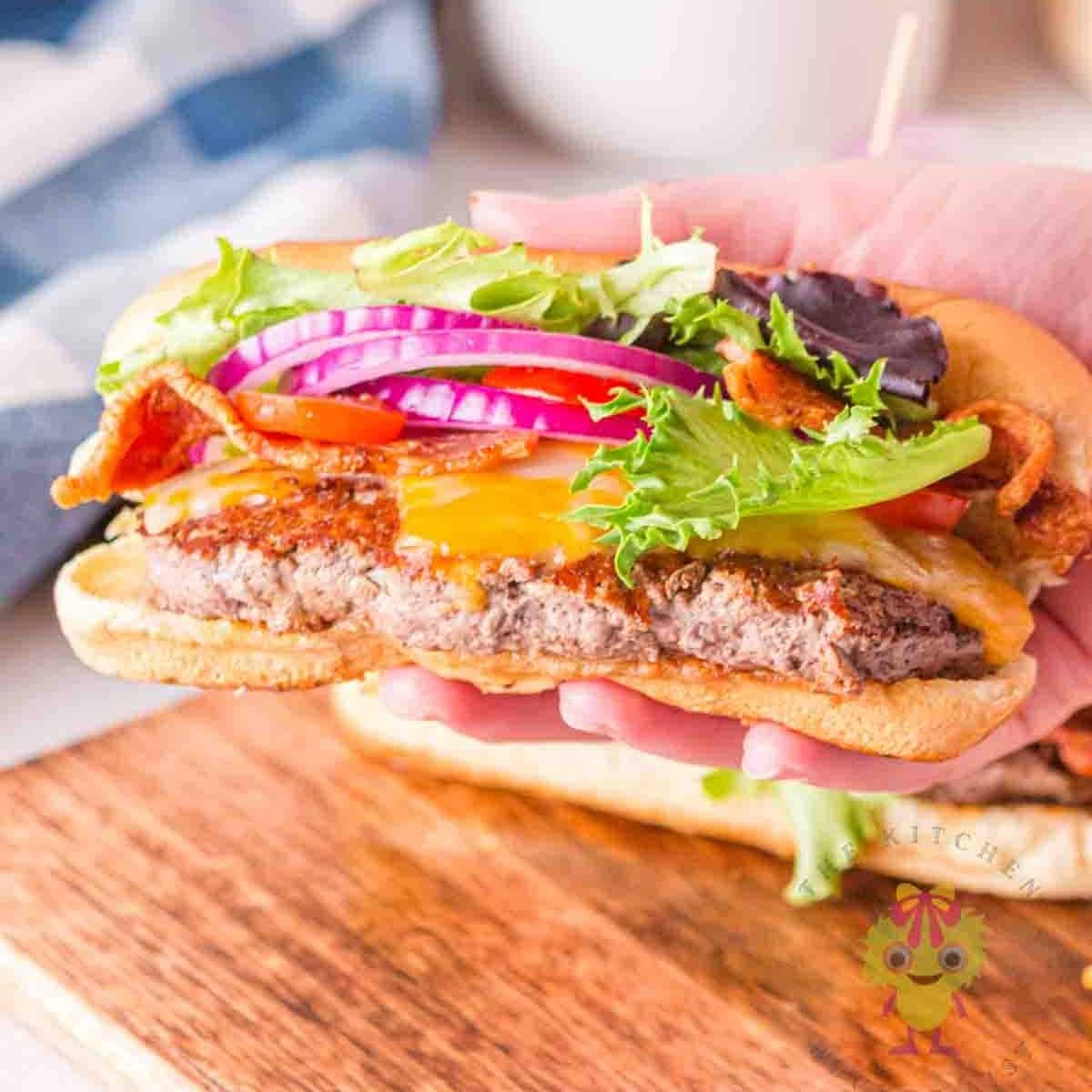 Burger dog on the griddle - The Kitchen Bucket List